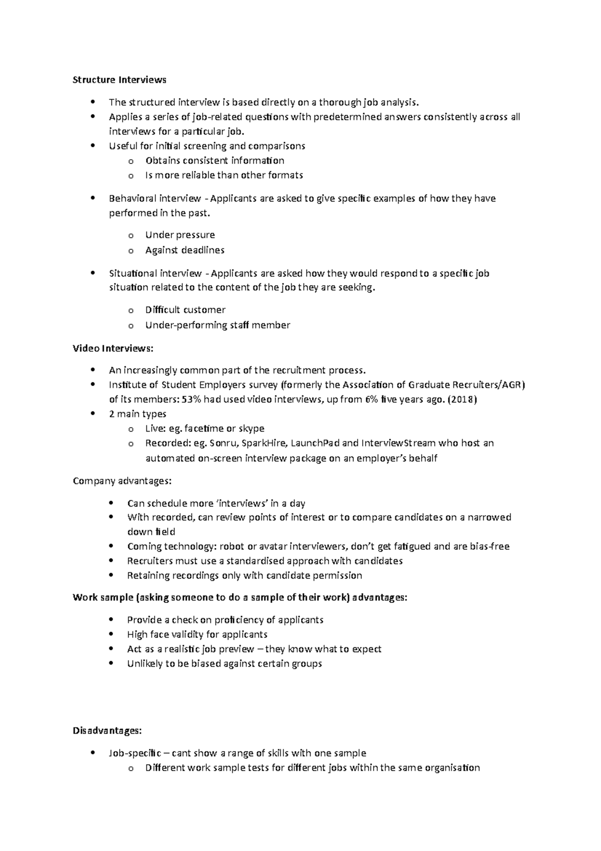 Interviews p2 - Structure Interviews The structured interview is based ...