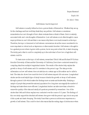 Psch 100 - apsp paper #2 - Jane Nguyen PSCH 100 April 9, 2022 ...