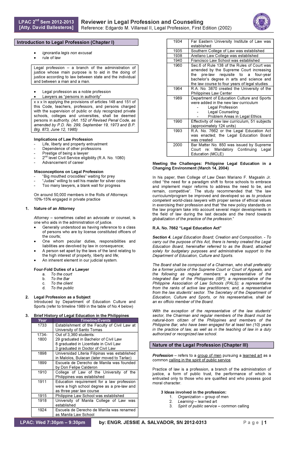 Legal Counseling Reference - ! - Studocu