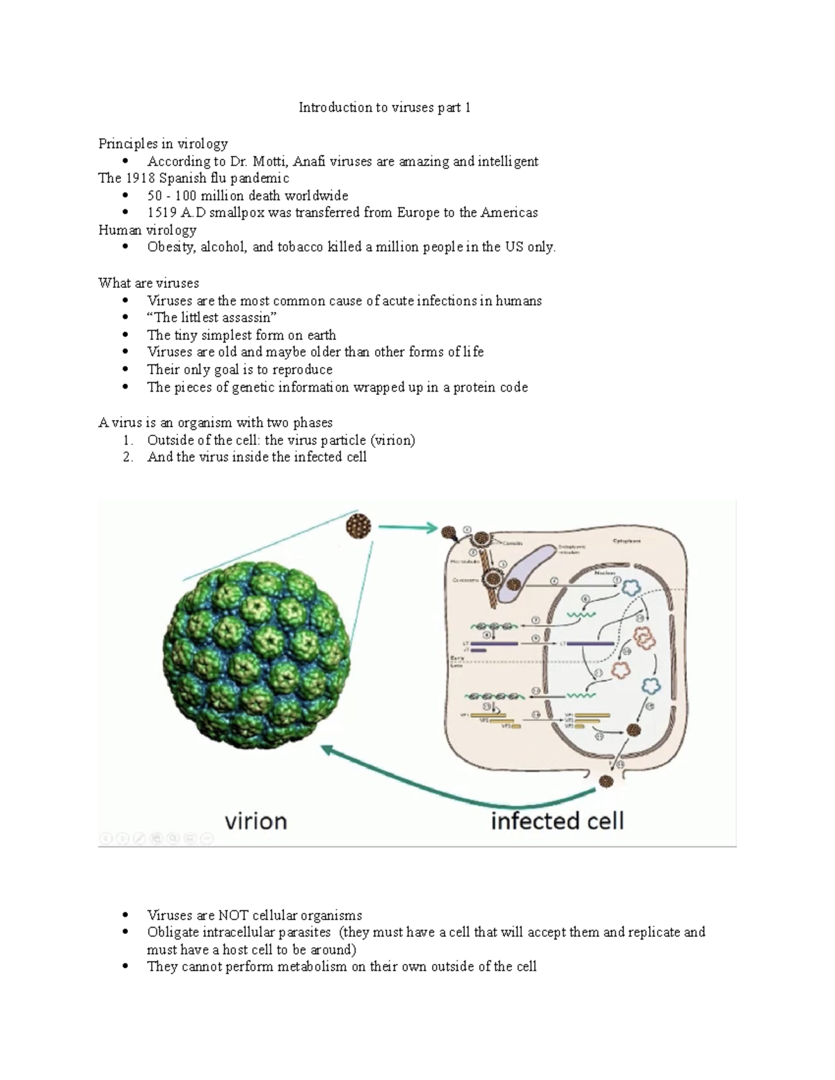 Introduction to viruses part 1 - NATS 1750 - Yorku - Studocu