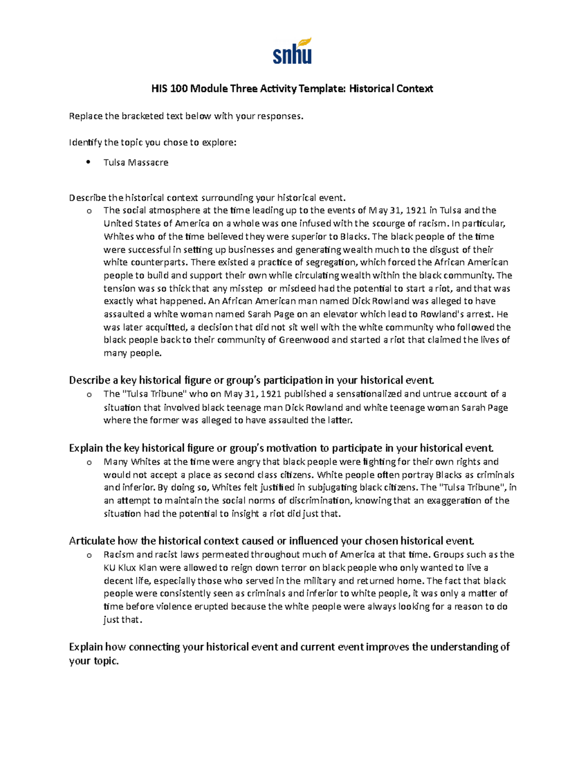 HIS 100 Module Three Activity Context Template - HIS 100 Module Three ...