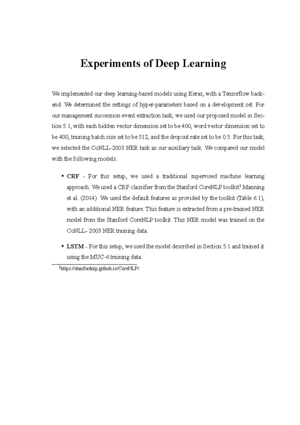 Experiments of Deep Learning - We determined the settings of hyper ...