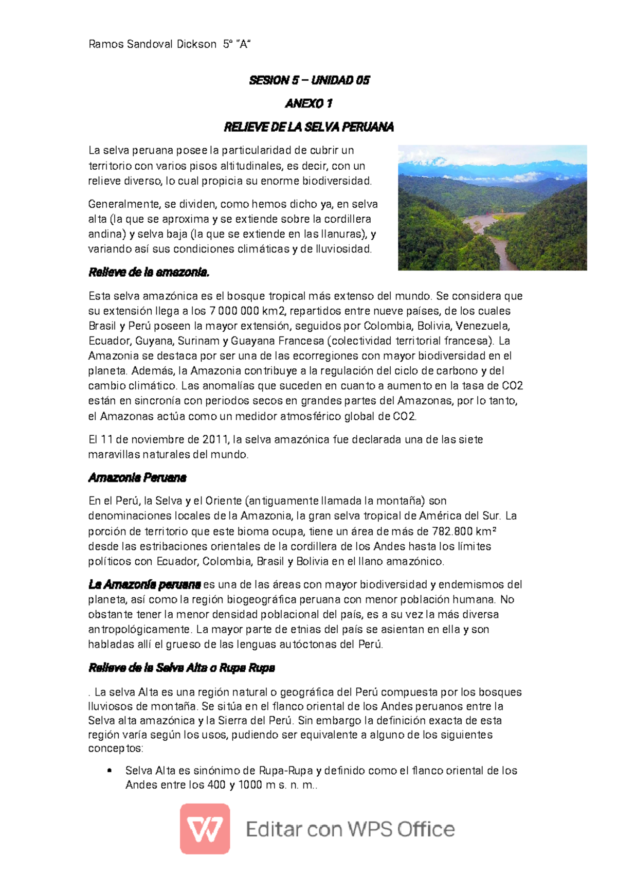 Sesion 6-1 - ciencias politicas - SESION 5 – UNIDAD 05 ANEXO 1 RELIEVE ...