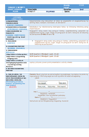 LAS FIL. 9 (1st Quarter) 1 - Republic of the Philippines DEPARTMENT OF EDUCATION Region IX ...