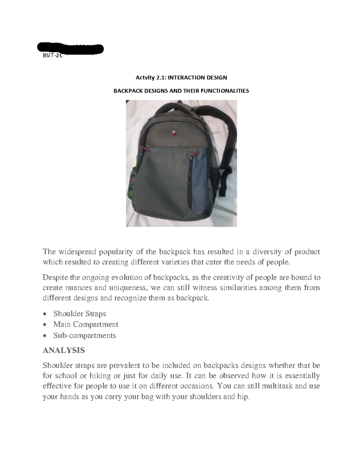 INTERACTION DESIGN BACKPACK DESIGNS AND THEIR FUNCTIONALITIES - MATUDIO ...