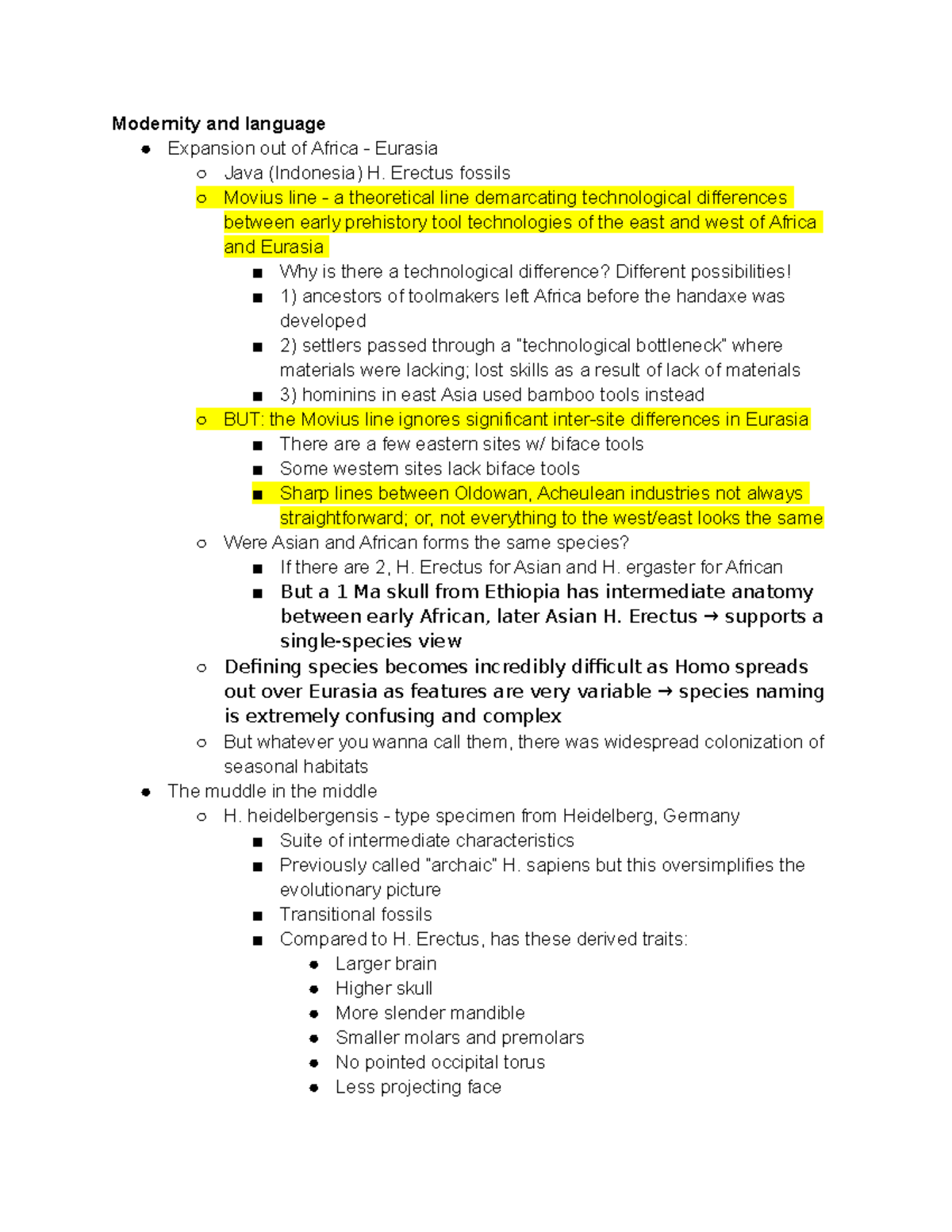 Exam 4 study guide - Modernity and language, intro to modern human ...