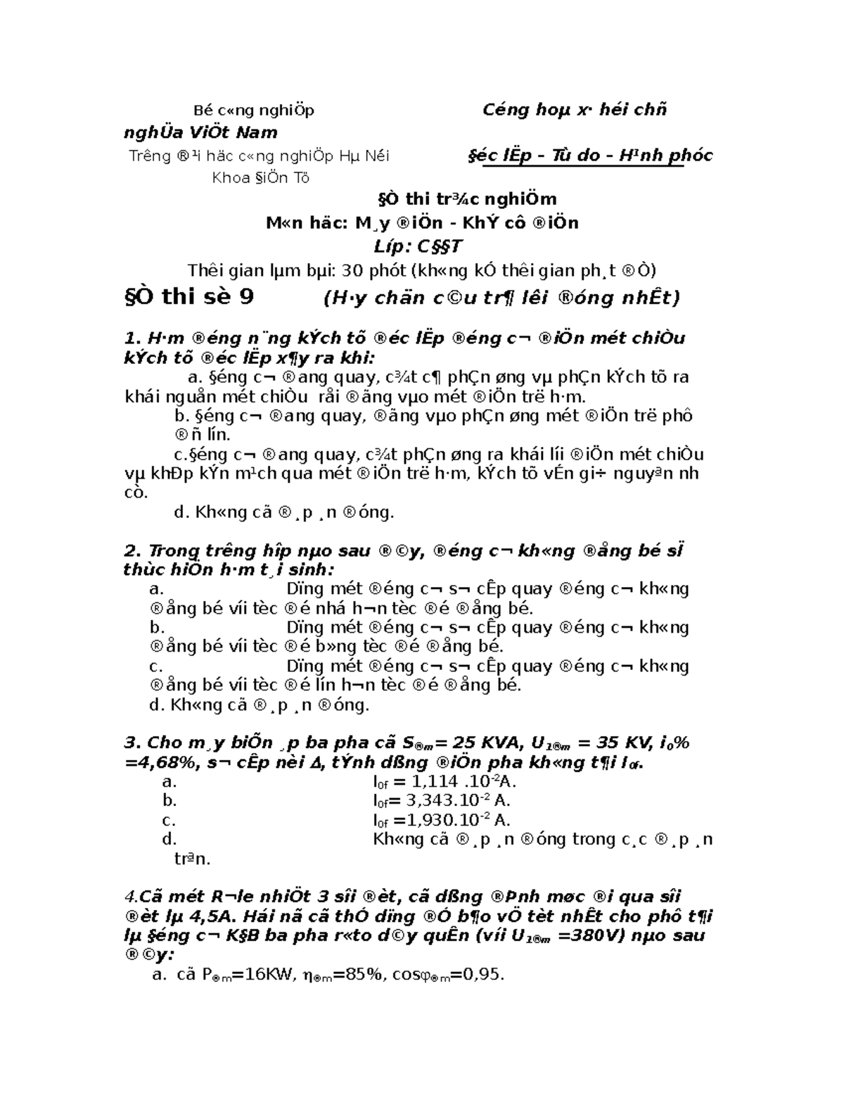 [123doc] - de-thi-trac-nghiem-mon-hoc-may-dien-khi-cu-dien-de-so-9 - Bé c«ng nghiÖp Céng hoμ x ...