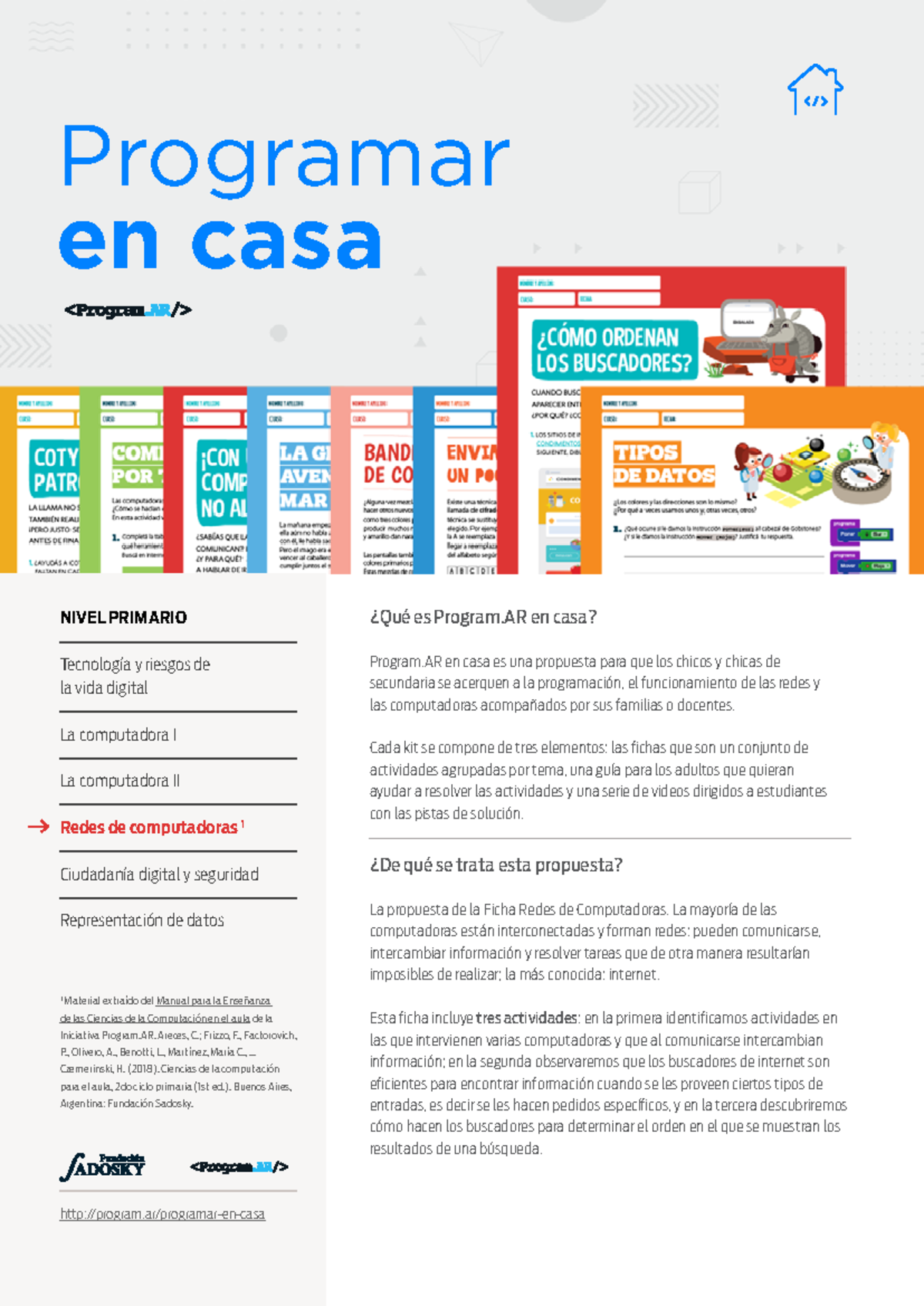 Ficha Primaria Redes de computadora - ¿Qué es Program en casa? Program ...