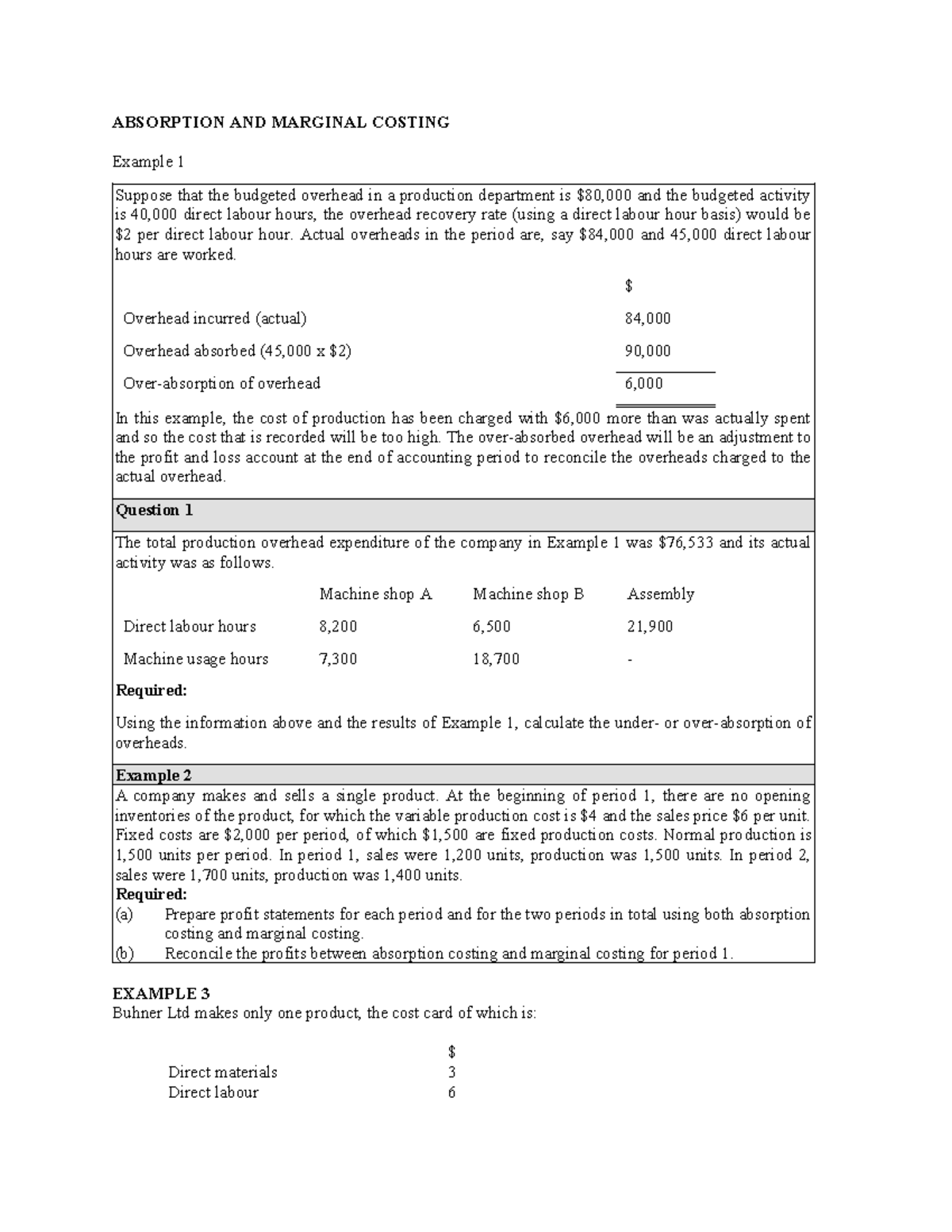 Absorption AND Marginal Costing Basic - ABSORPTION AND MARGINAL COSTING ...