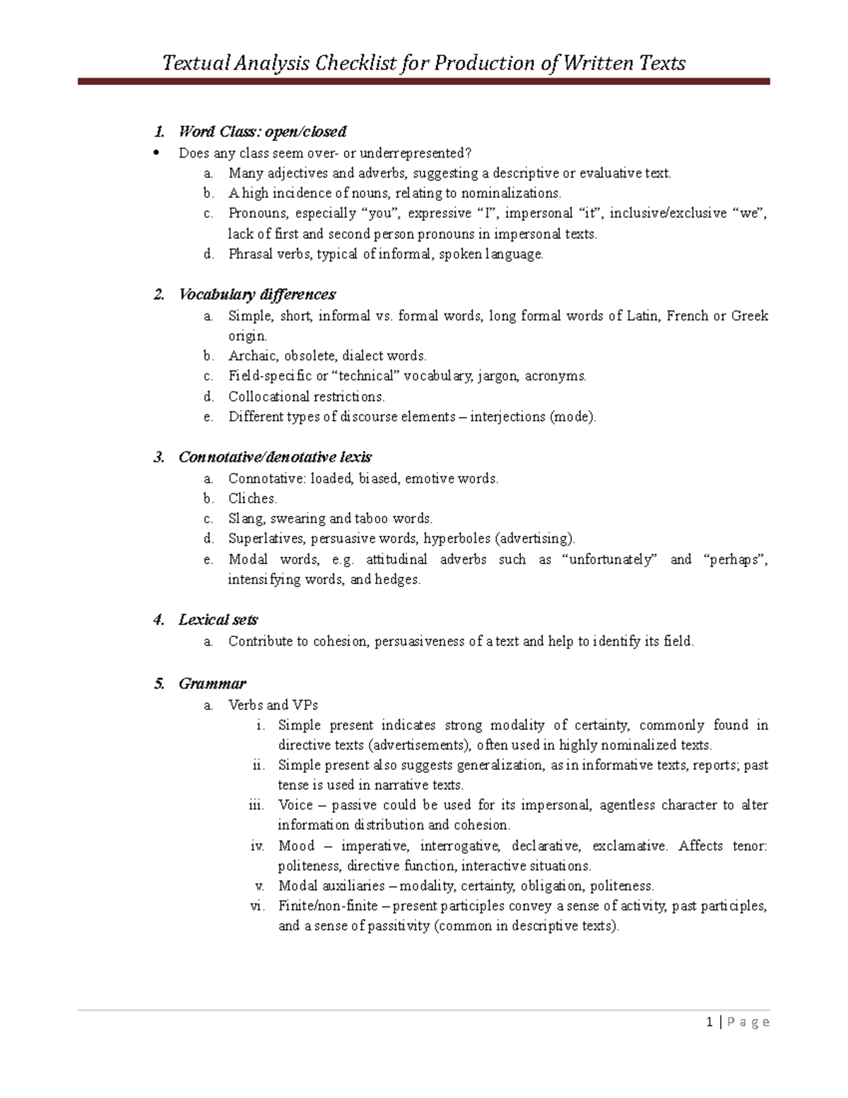 Text Analysis Sheet - Hvordan man analyserer en engelsk tekst ...