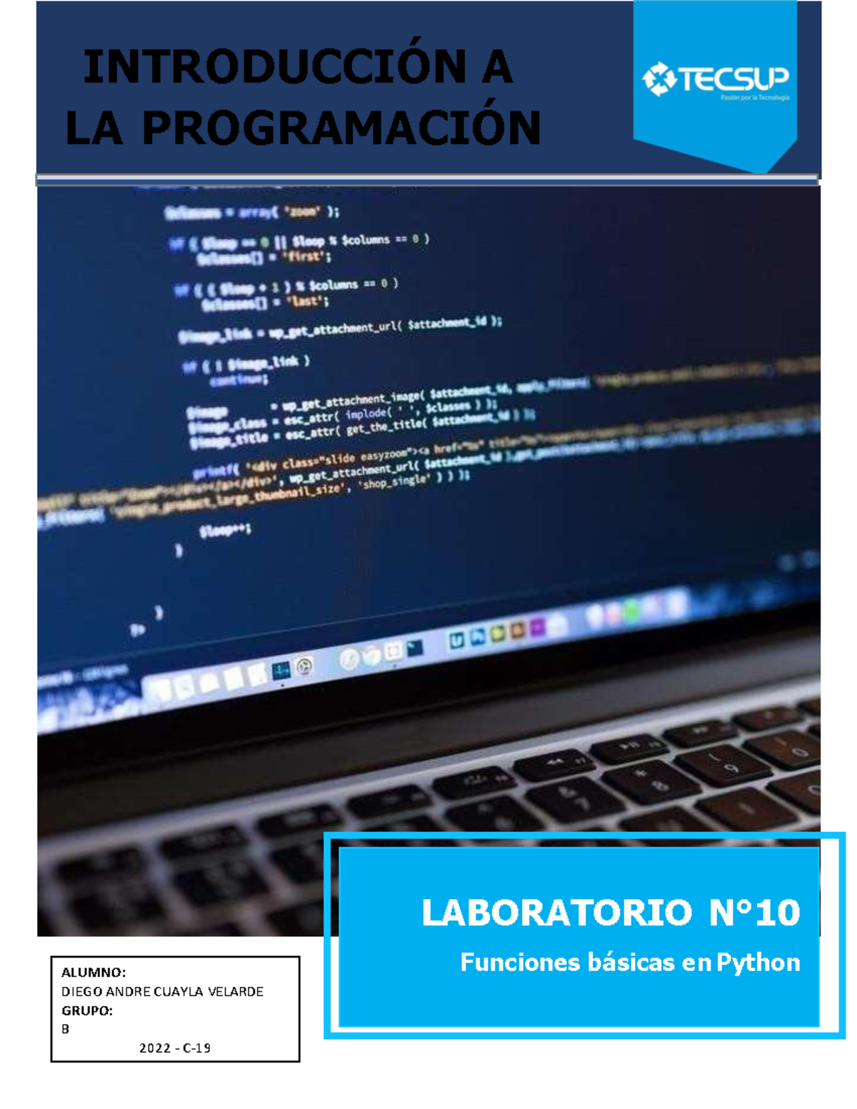 Laboratorio 10 Funciones en python - LABORATORIO N° Funciones básicas ...