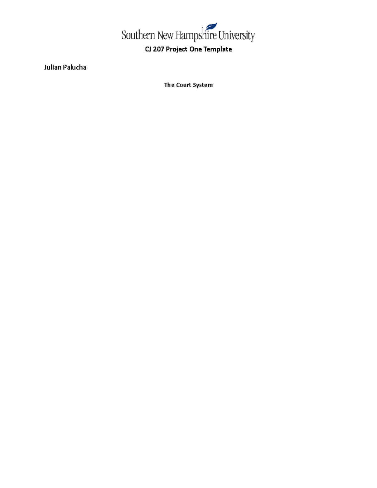 CJ 207 Project One - CJ 207 - SNHU - Studocu
