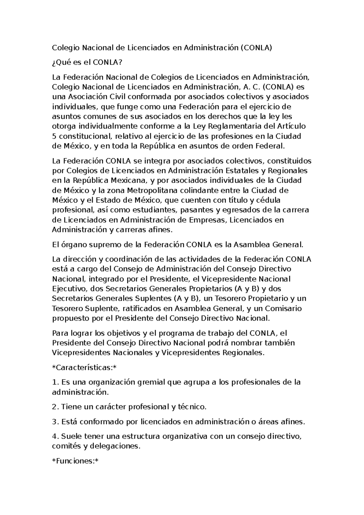 Conla - Colegio Nacional de Licenciados en Administración (CONLA) ¿Qué ...