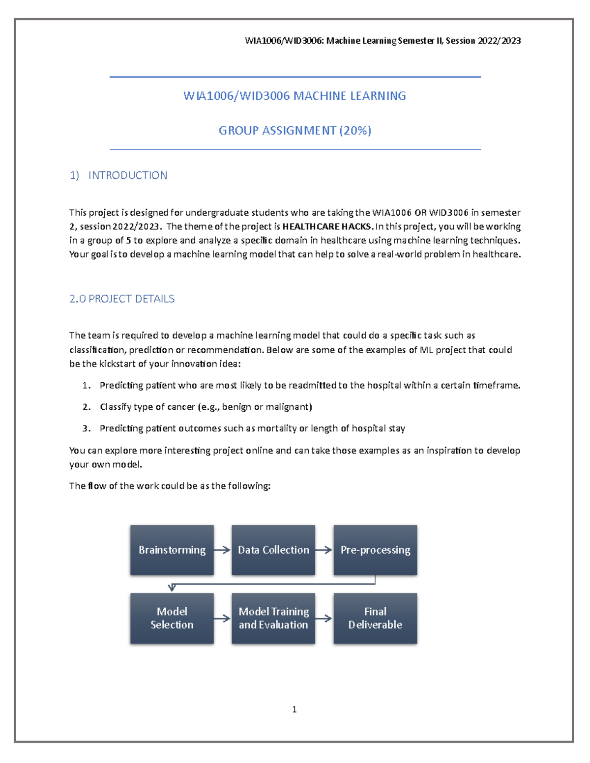 Group Project - This is machine learning assignment paper work - WIA1006/WID3006 MACHINE ...