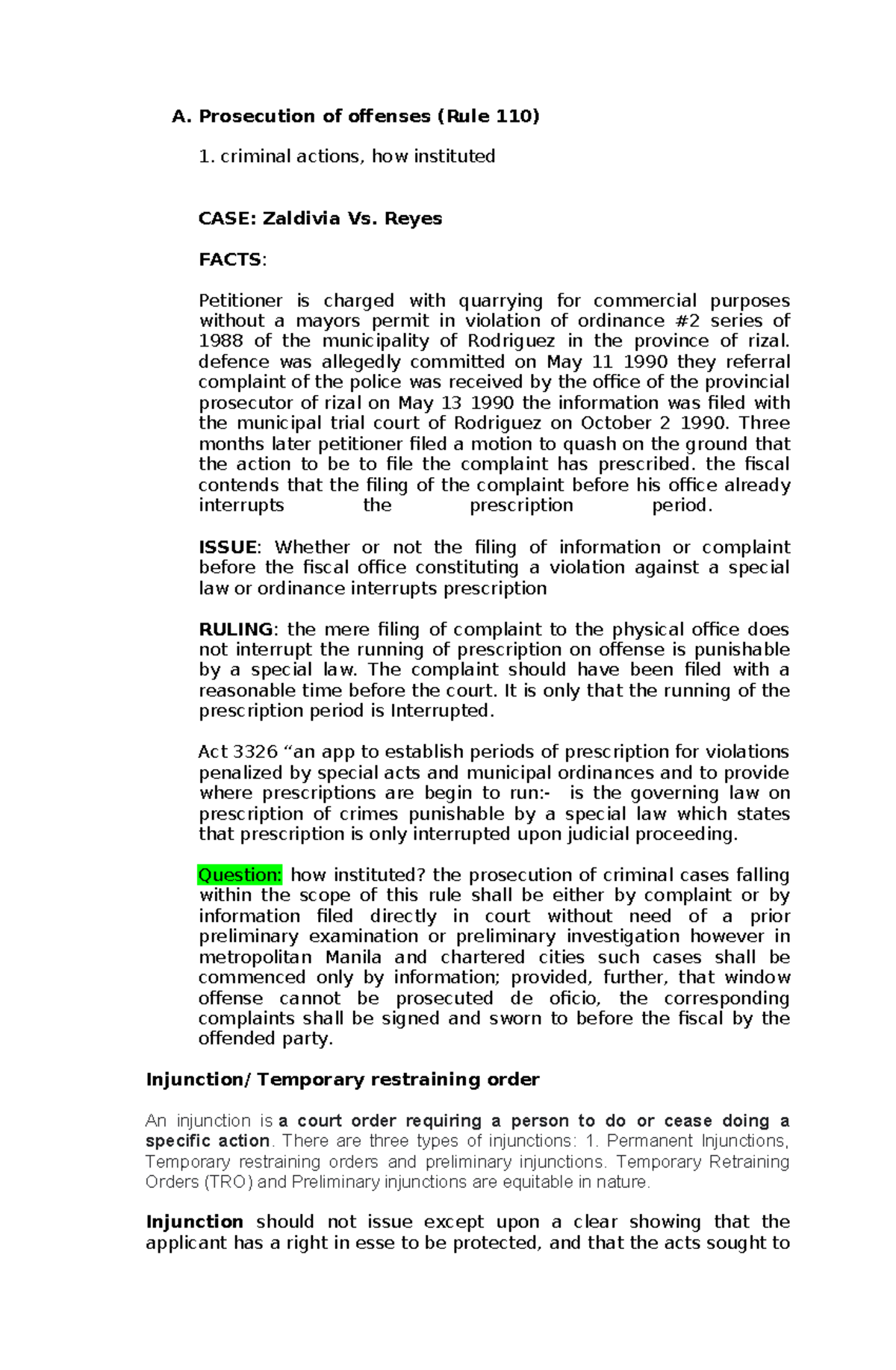 Criminal Procedure Rule 110 Prosecution Of Offenses A Prosecution Of