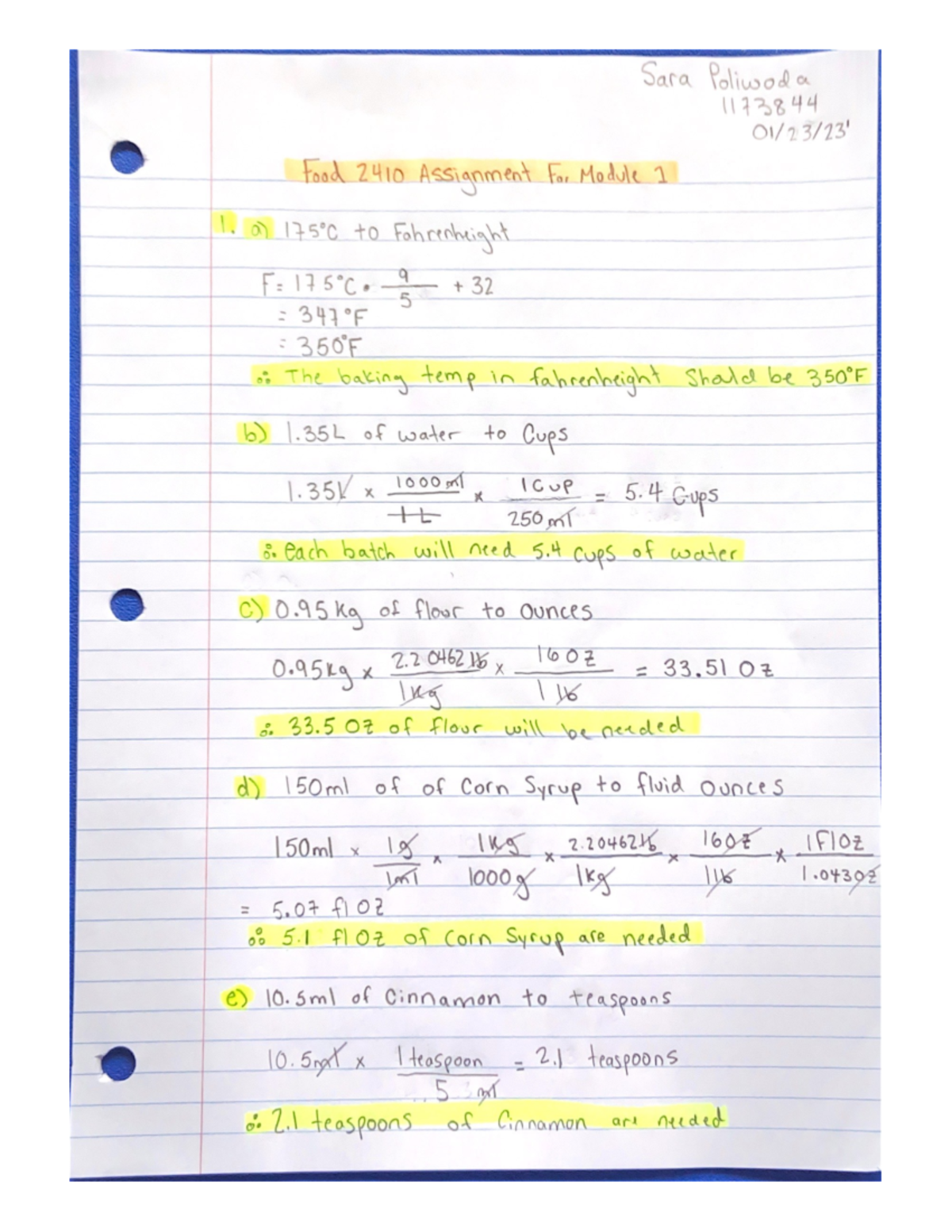 Food 2410 A1 - assignment 1 - Food2410 - Studocu