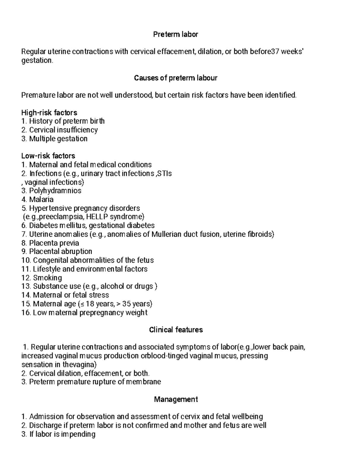 Preterm labour...group 3 - Preterm labor Regular uterine contractions ...