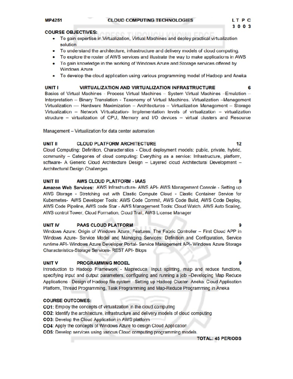 Syllabus - cloud computing notes - Cloud computing CS8791 - Studocu