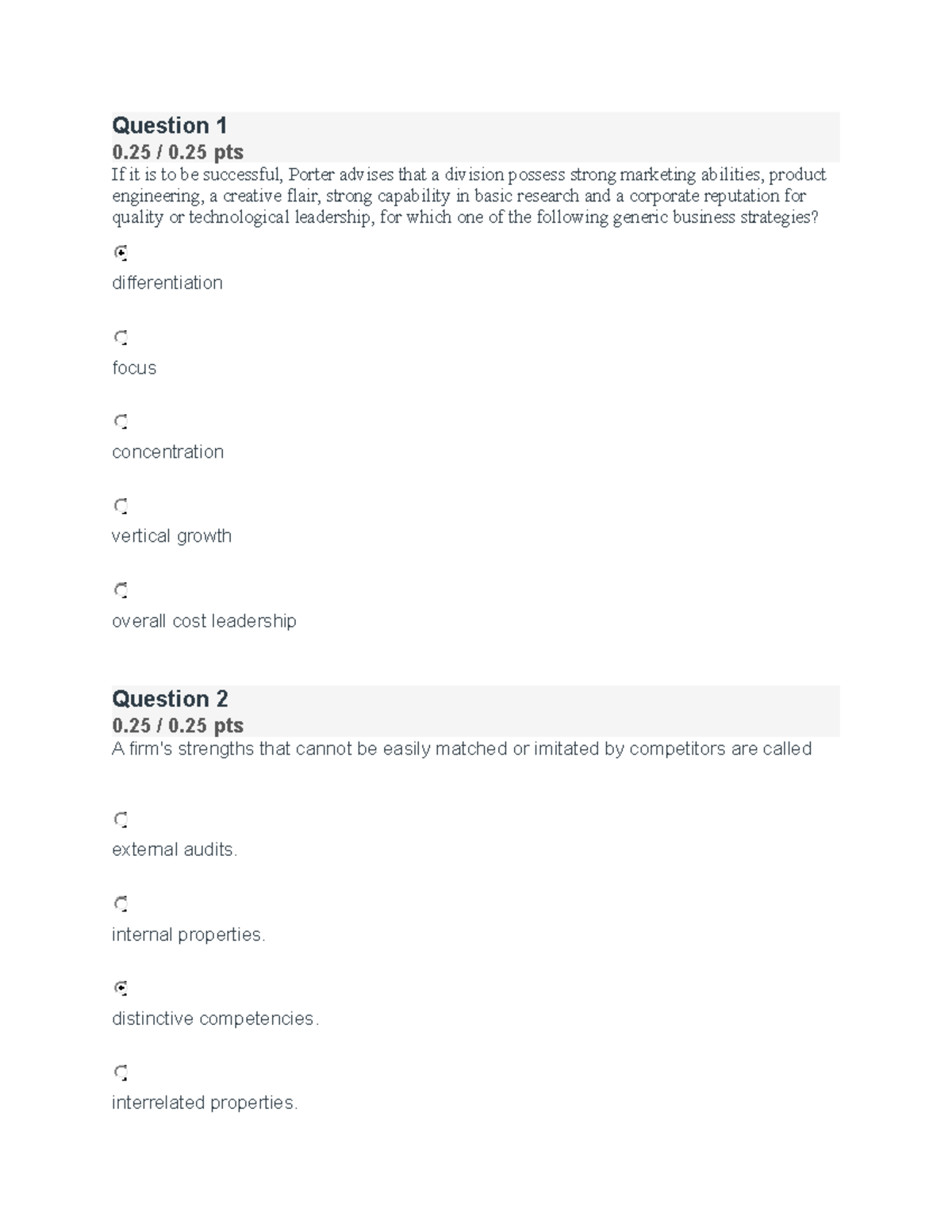 Extra Credit Questions - Question 1 0 / 0 pts If it is to be successful ...