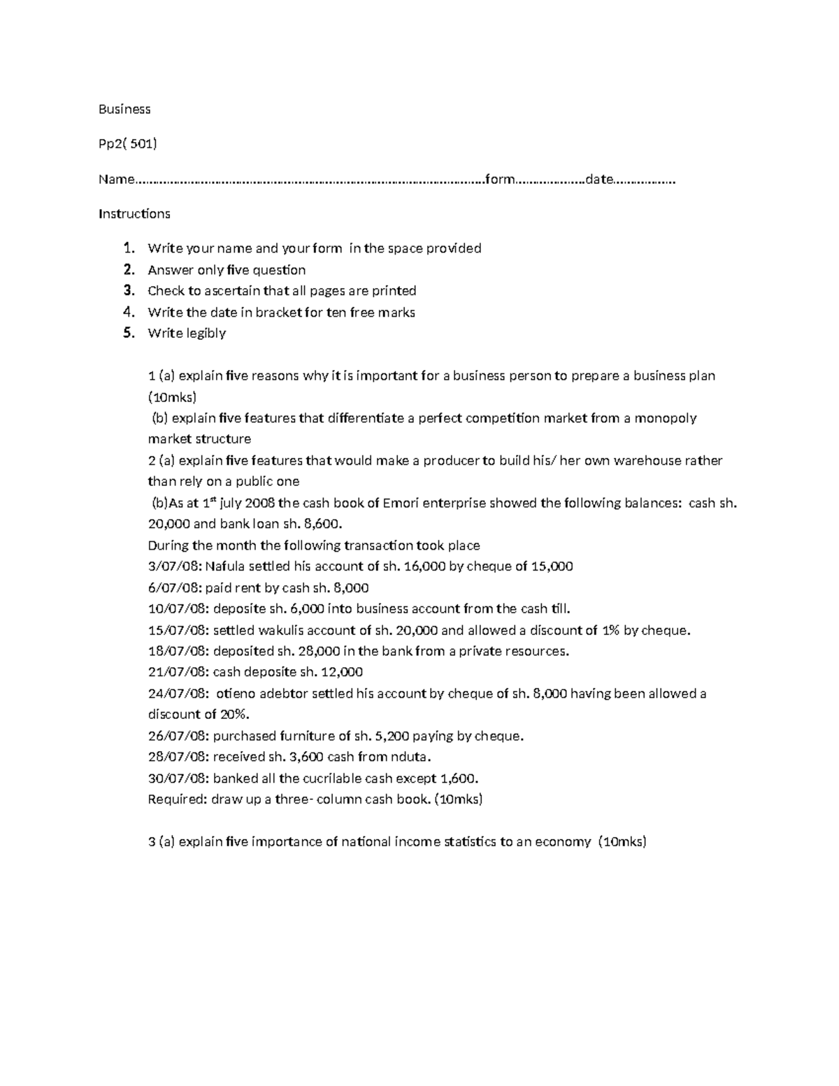 TR Steve Business department - Business Pp2( 501) - Studocu