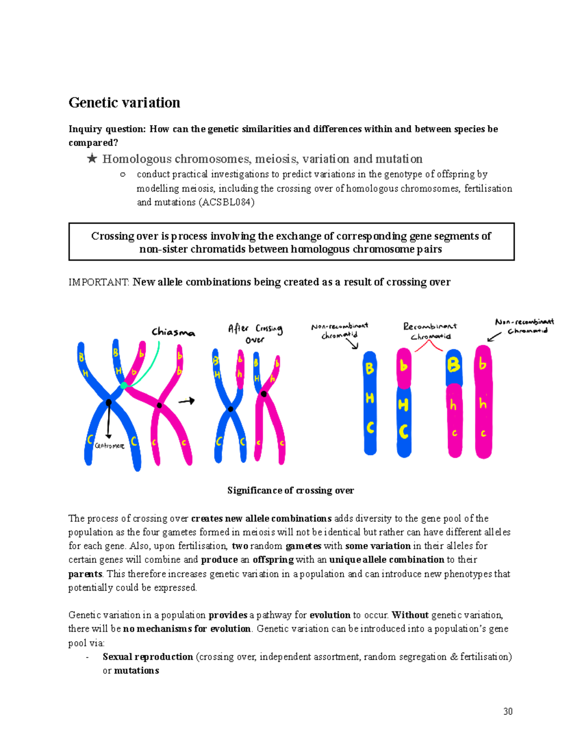 HSCBIO MOD5 IQ4 - Genetic variation Inquiry question: How can the ...