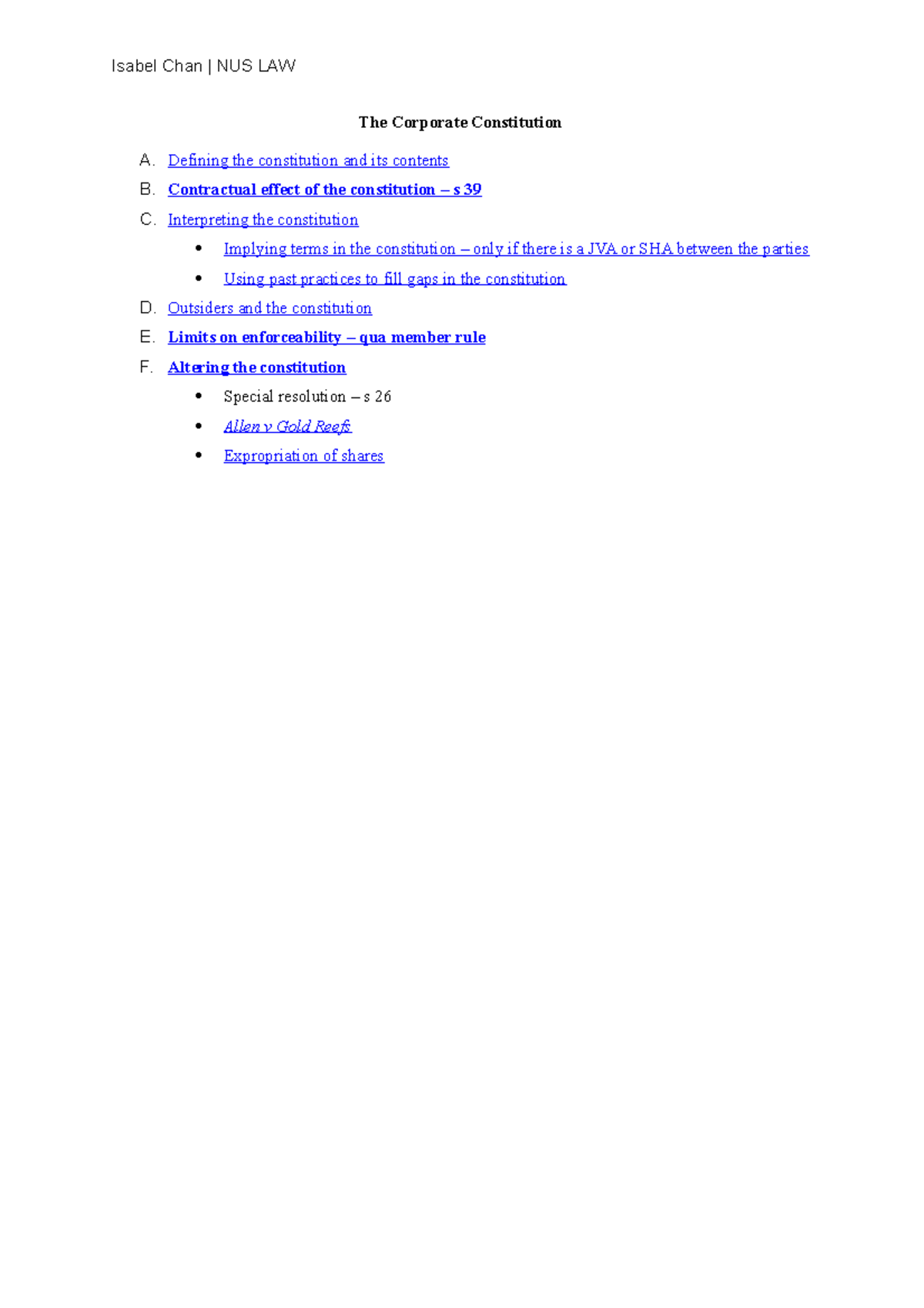 4. Corporate Constitution - The Corporate Constitution A. Defining the ...