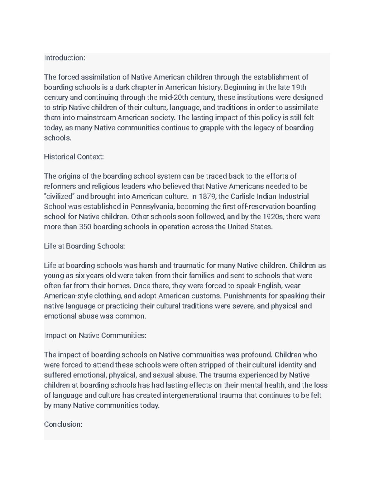 Native American Boarding Schools - Introduction: The forced ...