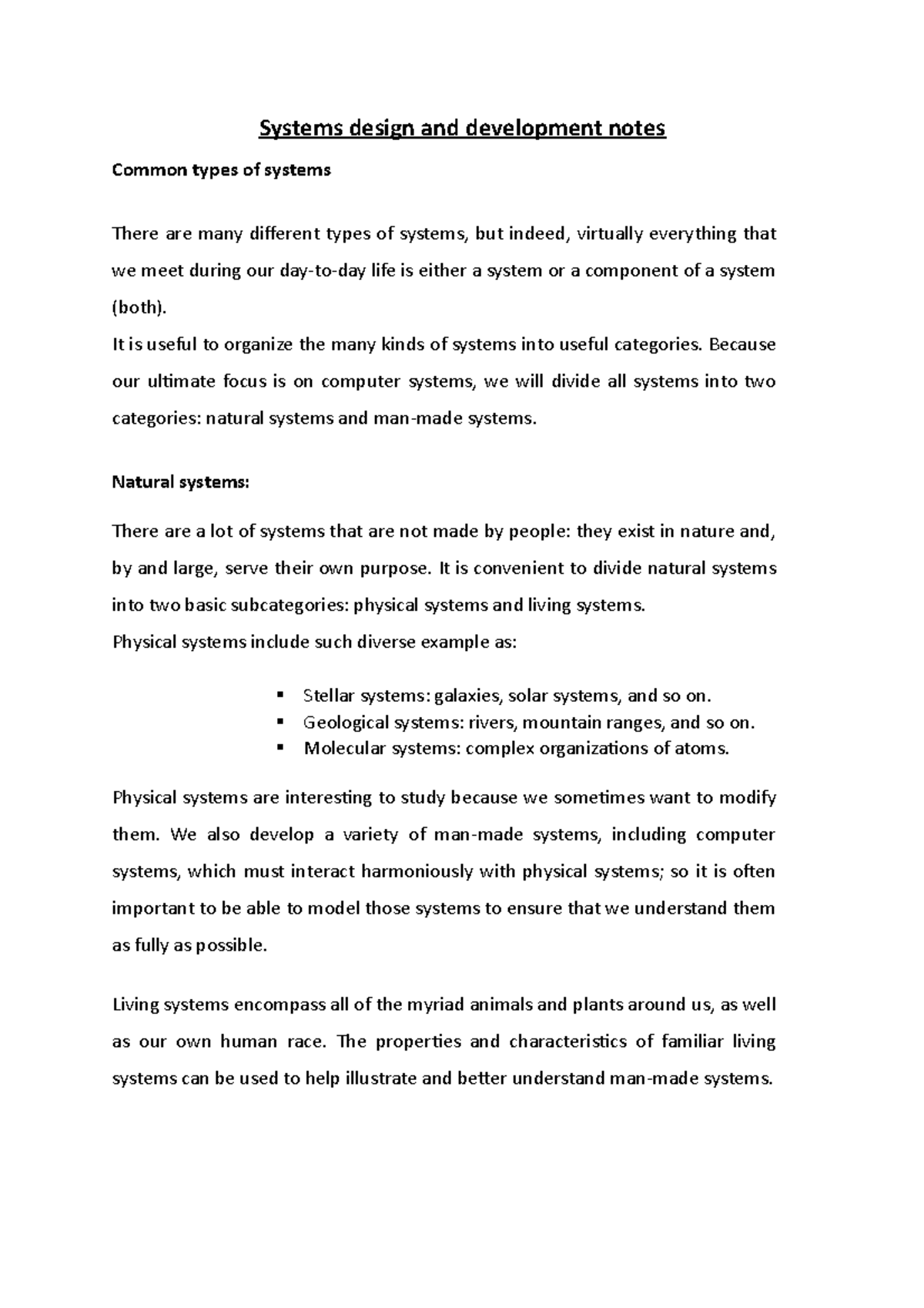 Systems design and development notes - COMP1430 - GRE - Studocu