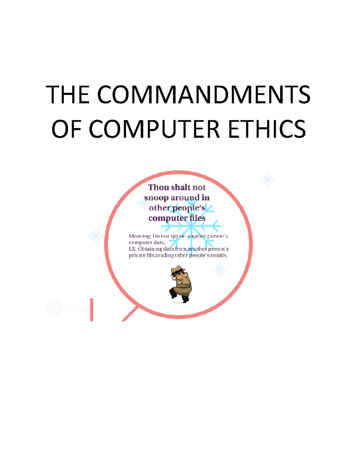 The Commandments of Computer Ethics - CI1000 - THE COMMANDMENTS OF ...