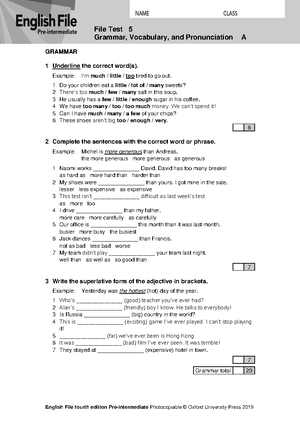 EF4e preint filetest 06A AK - File Test 6 A Answer Key English File ...