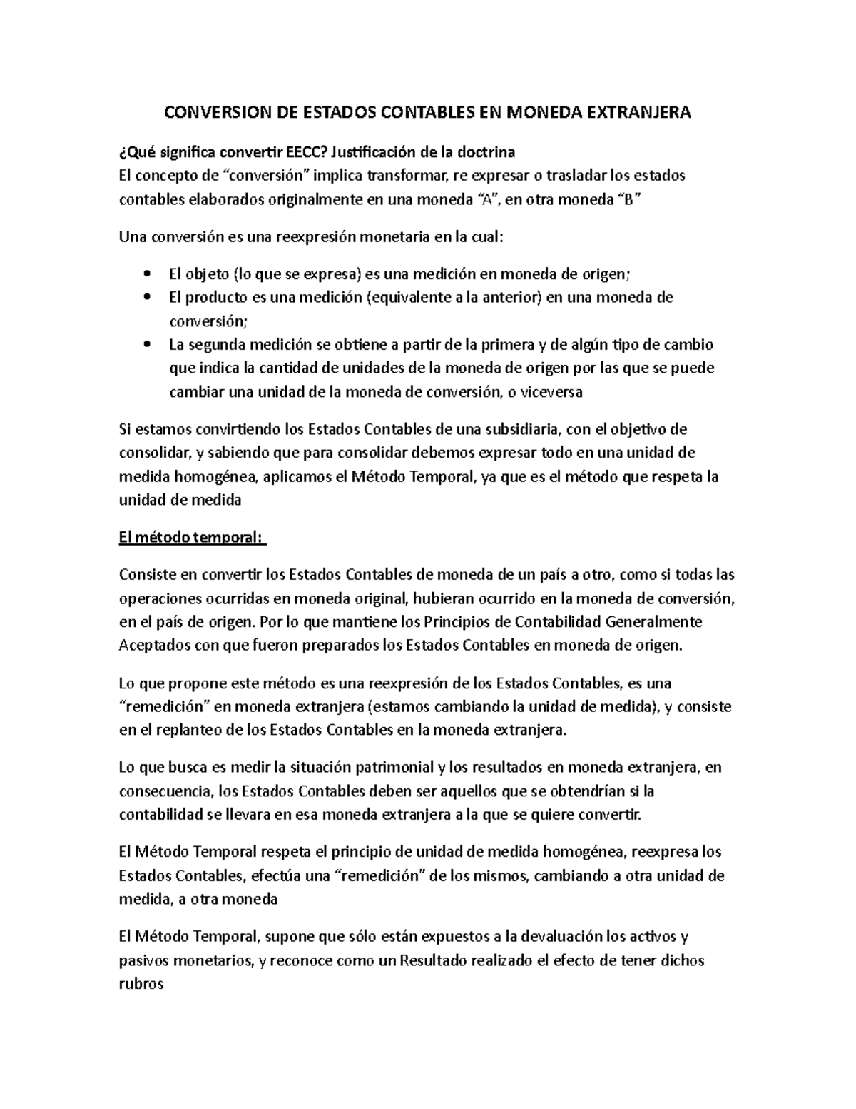 Conversion DE Estados Contables EN Moneda Extranjera - CONVERSION DE ...