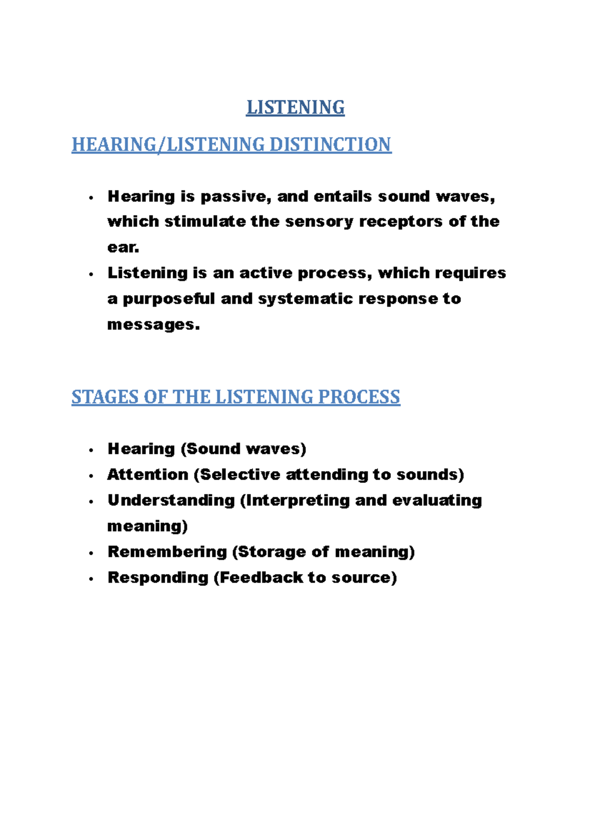 Listening - mrs sulayman - LISTENING HEARING/LISTENING DISTINCTION ...