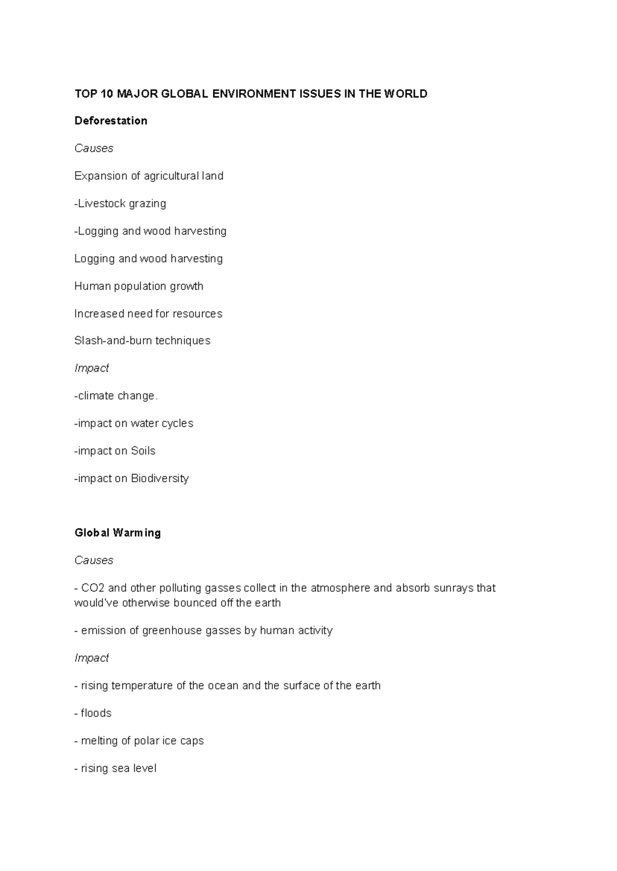 TOP 10 Major Global Environment Issues IN THE World - TOP 10 MAJOR ...