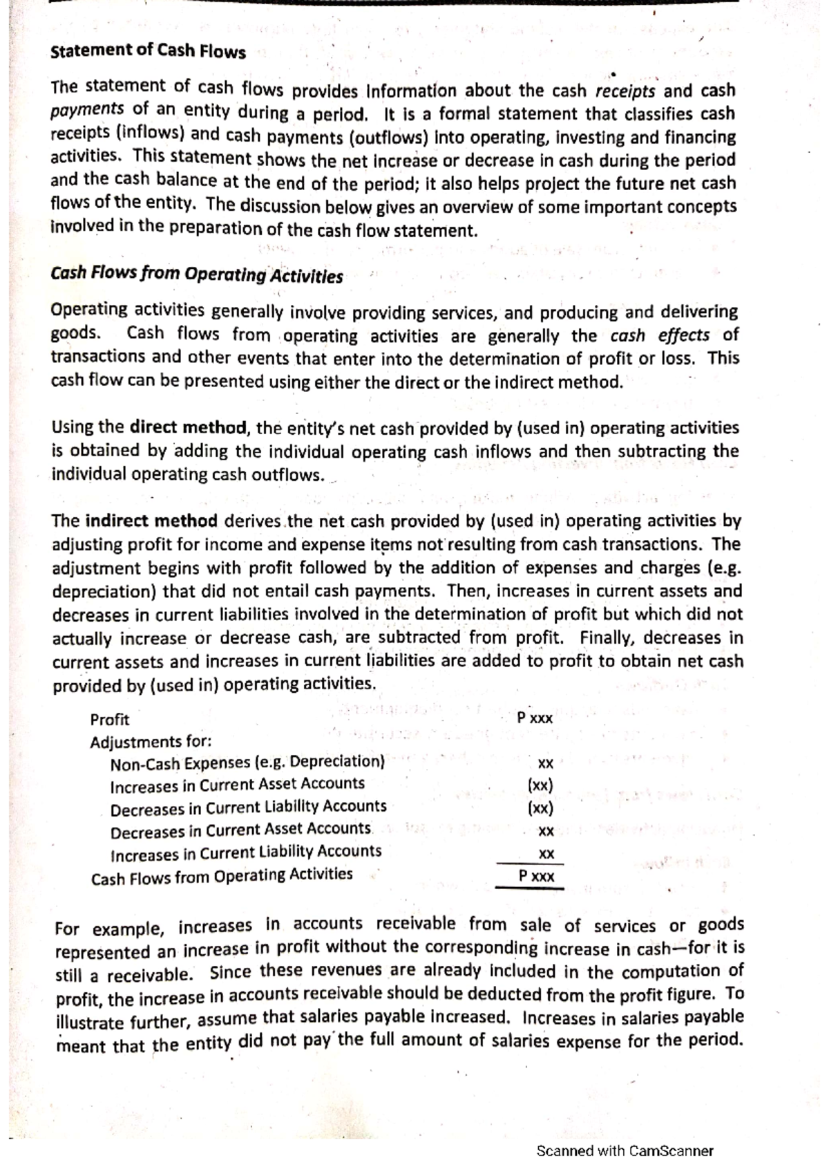 Statement of Cash Flows. Notes, lecture - Accounting - Studocu