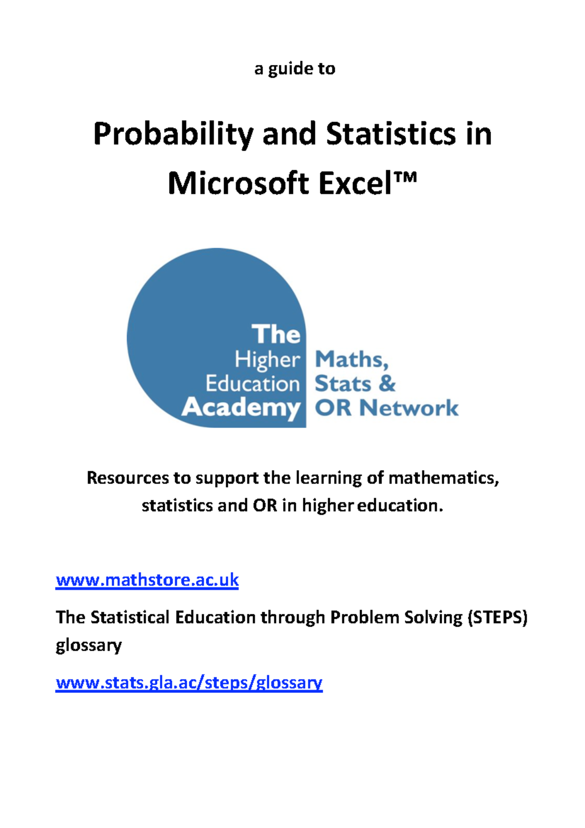 Excel probability and statistics - a guide to Probability and Statistics in Microsoft Excel ...