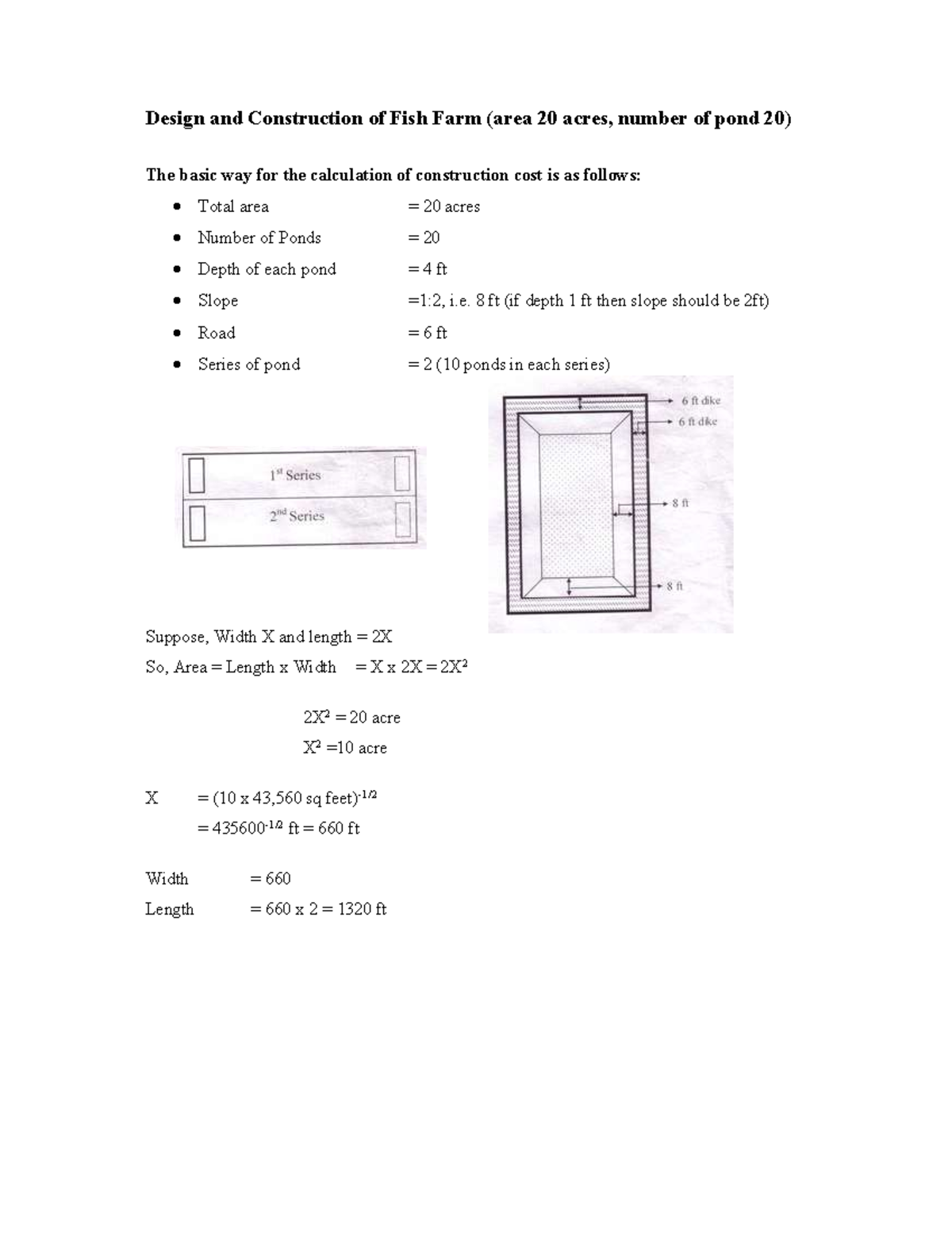 Design and Construction - 8 ft (if depth 1 ft then slope should be 2ft ...