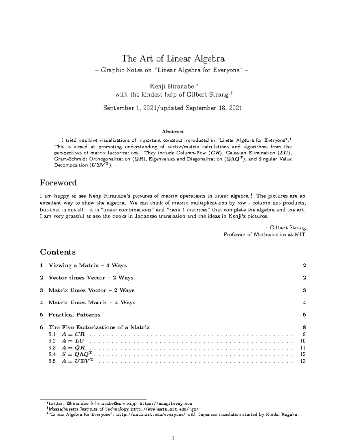 1 The-Art-of-Linear-Algebra - The Art of Linear Algebra – Graphic Notes ...