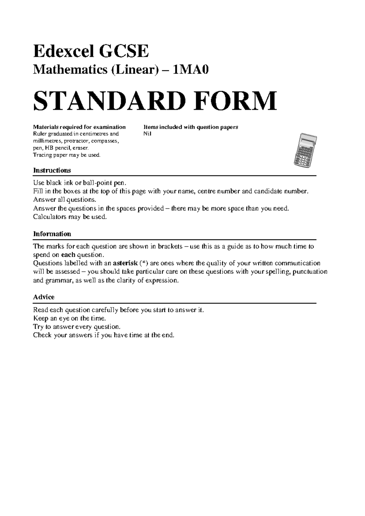 82 standard-form - math - Edexcel GCSE Mathematics (Linear) – 1MA ...