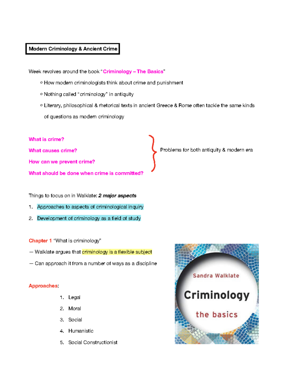 Week 5 Modern Criminology Ancient Crime - Modern Criminology & Ancient ...
