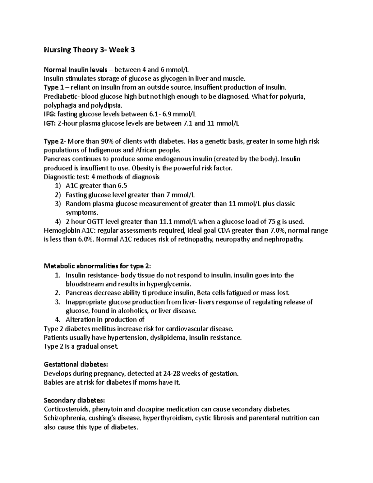 NRSG 93 -Week 3 - Study notes based on slides from class, and organized ...