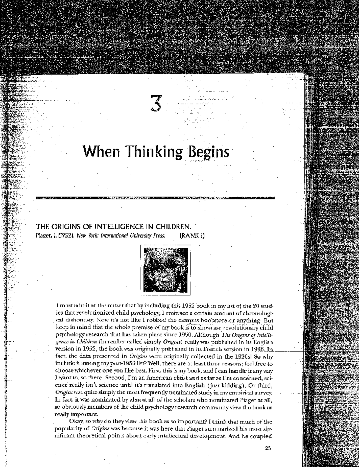 Piaget When Thinking Begins 10272012 0000 - 3 When Thinking Begins THE ...
