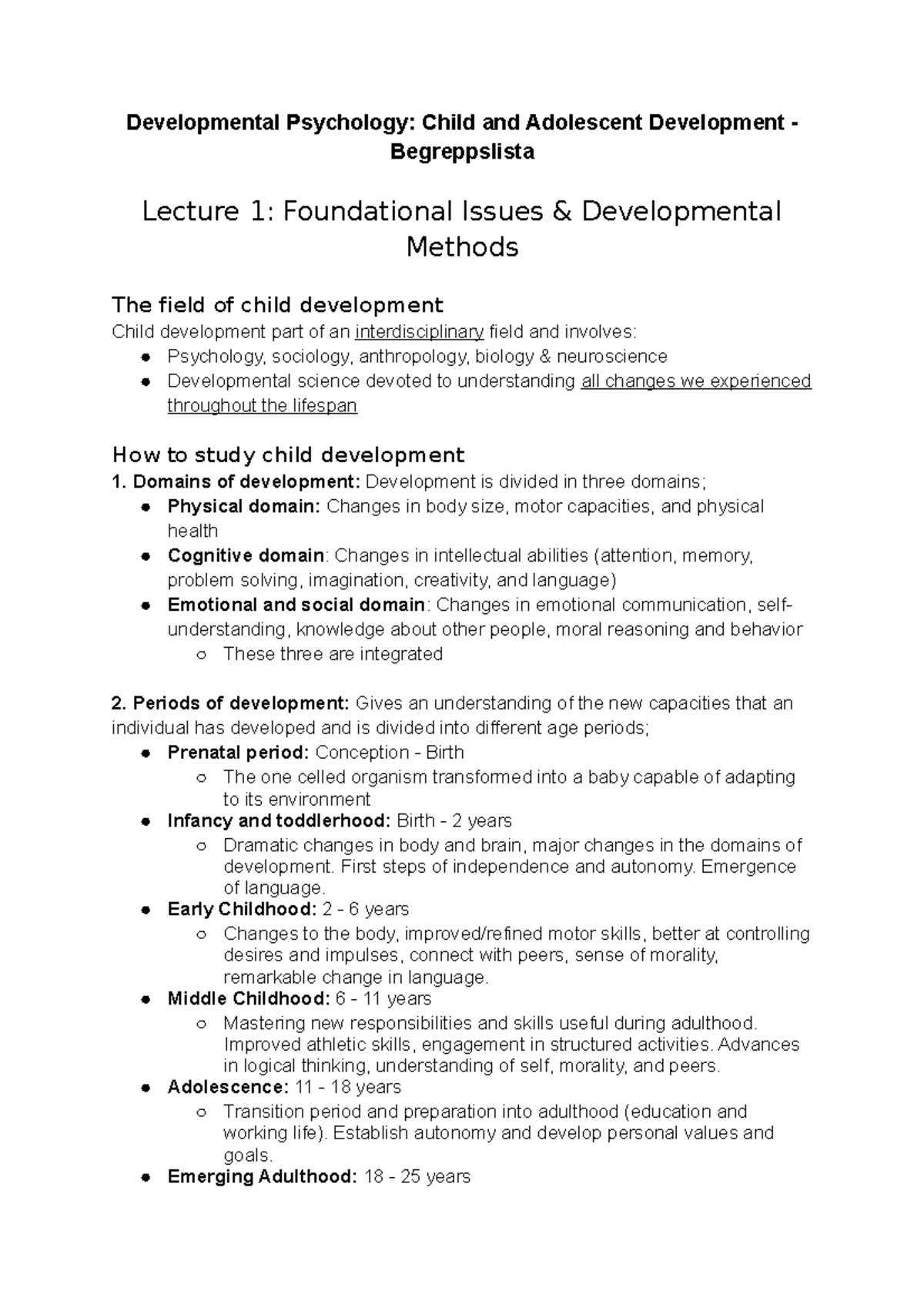 Developmental Psychology Child and Adolescent Development ...