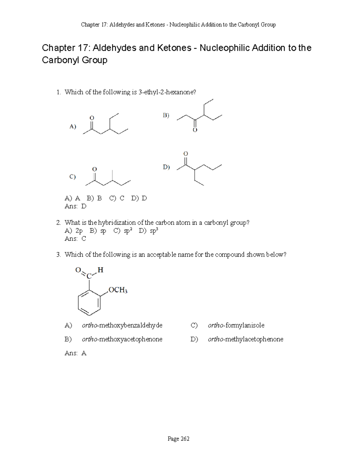 Chapter 17 - Chapter 17: Aldehydes and Ketones - Nucleophilic Addition ...
