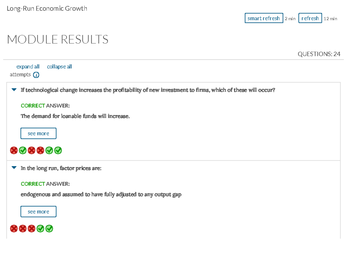 Dynamic Study Modules - Review Long-Run Economic Growth - MODULE ...