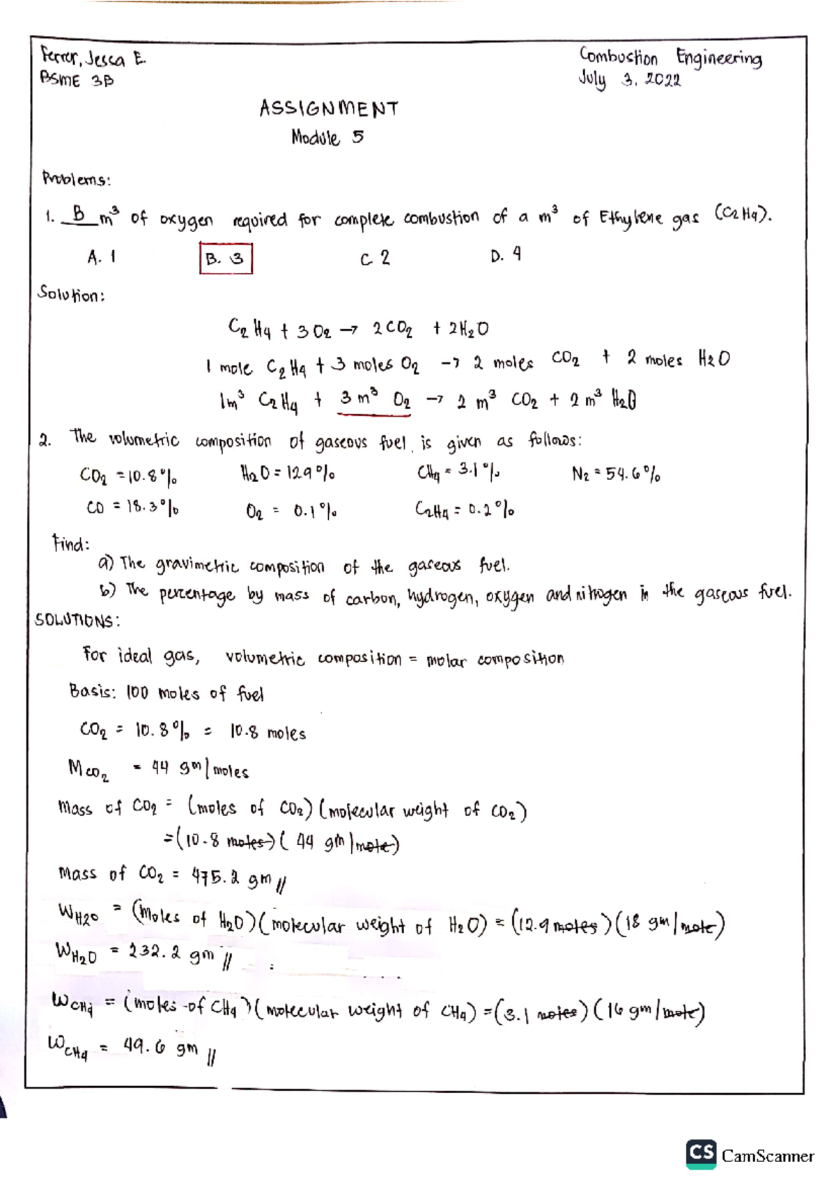 Combustion Engineering Problem Solving - Mechanical Engineering - NVSU ...