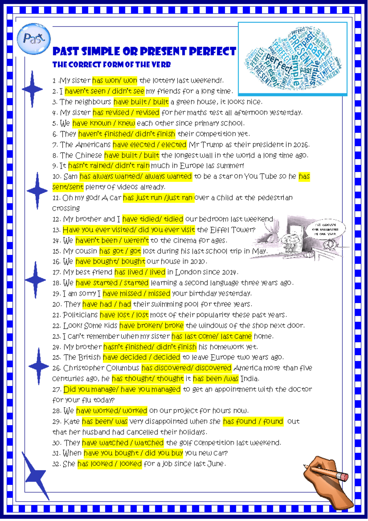 1. past-simple-or-present-perfect-choice-with-key-grammar-drills 111793 ...
