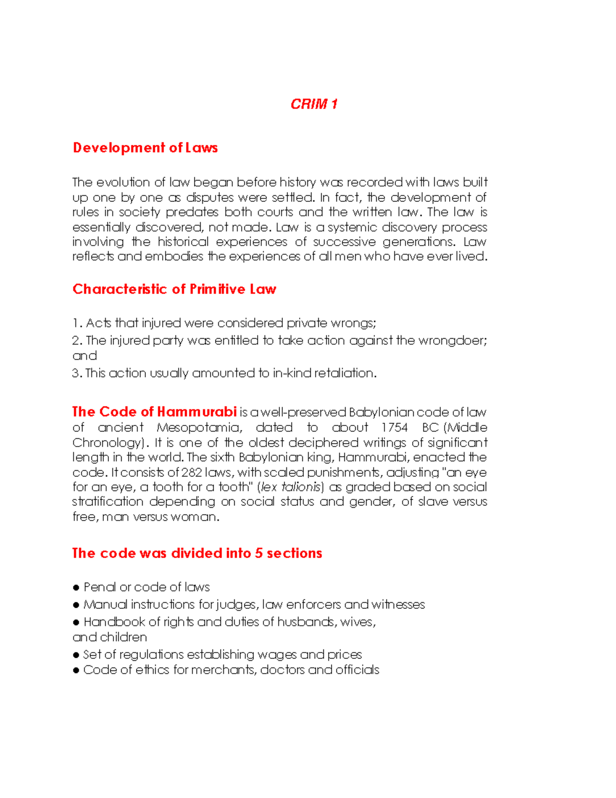 Criminology-1 - Lecture notes 1 - Criminal law - Studocu