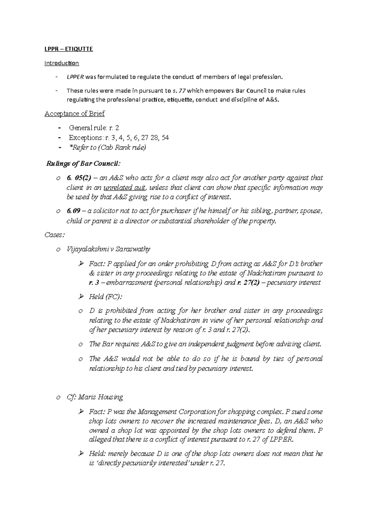 Lpper Etiquettes (Notes) - LPPR – ETIQUTTE Introduction LPPER was ...