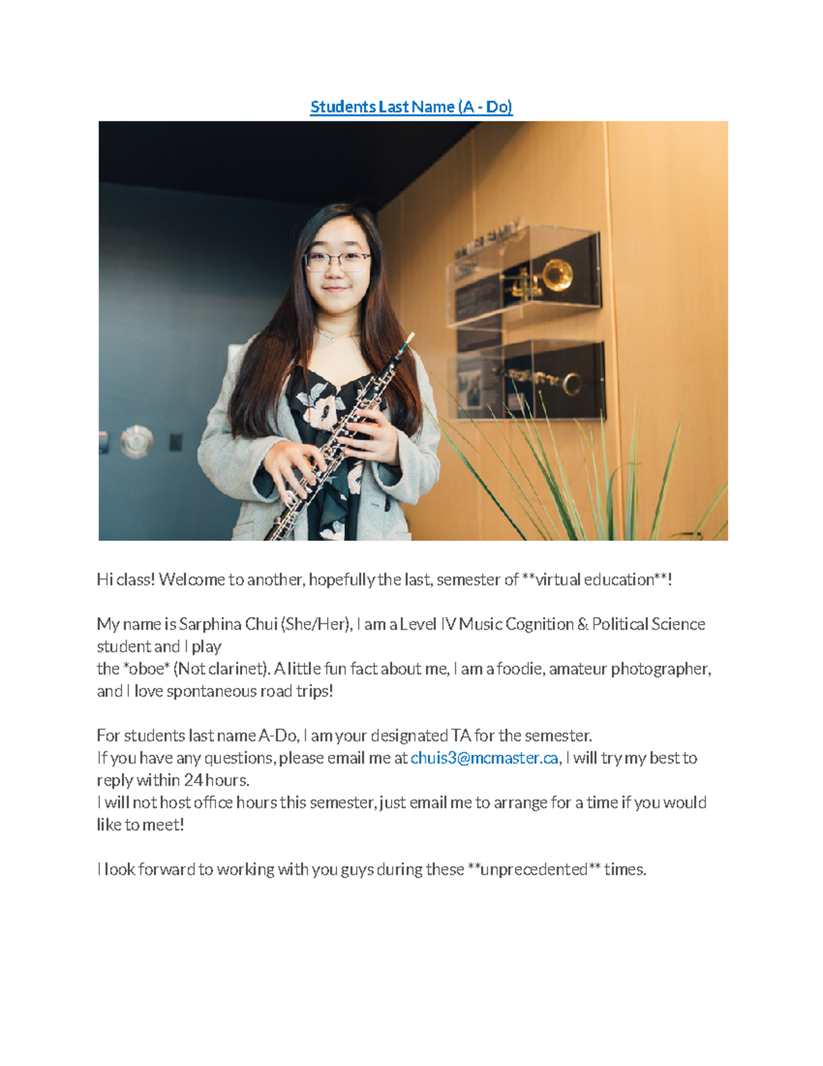 2MT3 TA list Fall 2021 - Students Last Name (A - Do) Hi class! Welcome ...