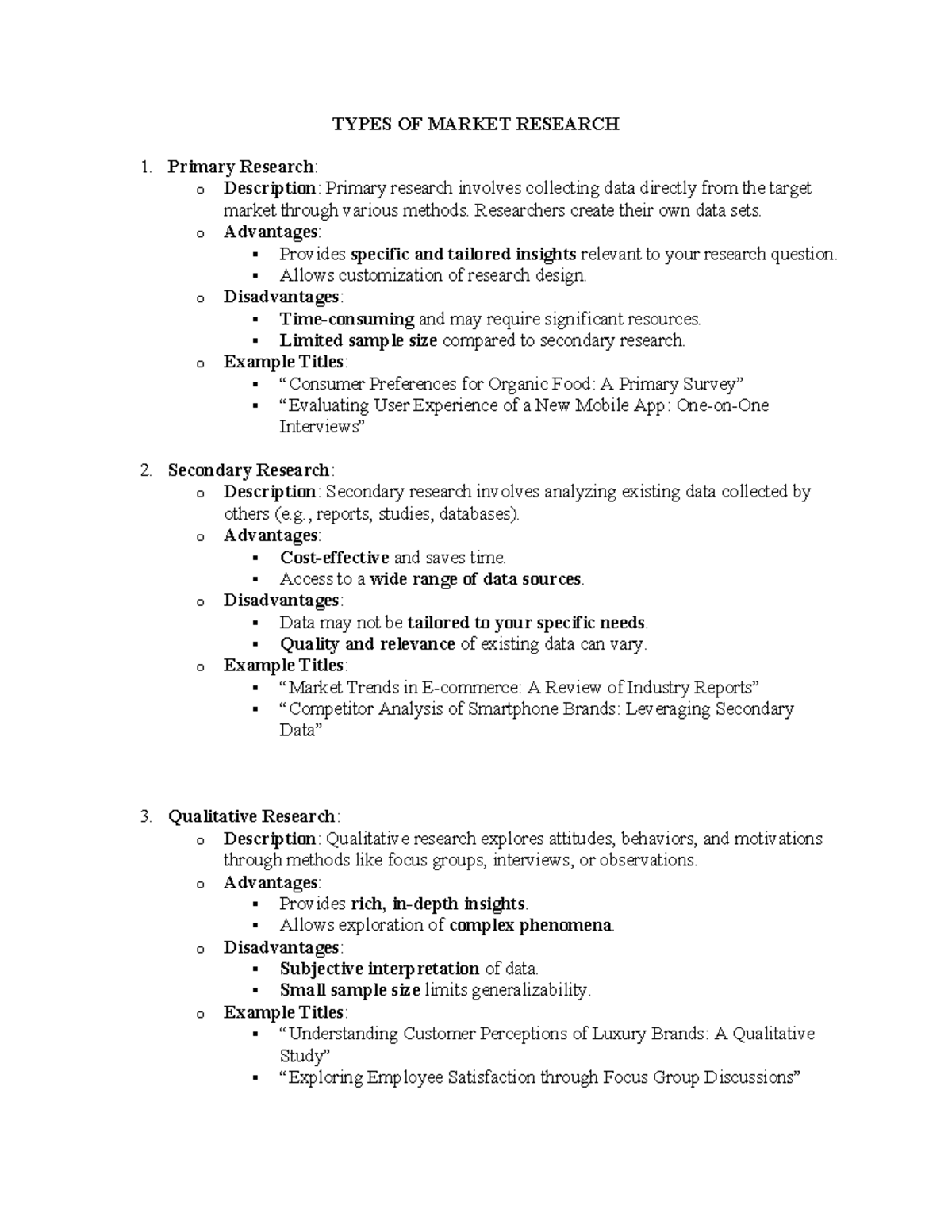 Types OF Market Research - TYPES OF MARKET RESEARCH 1. Primary Research ...